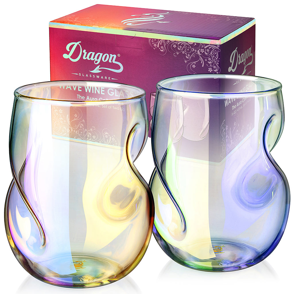 Dragon Glassware® Stemless Wine Glasses | The Aura Collection | Shop ...